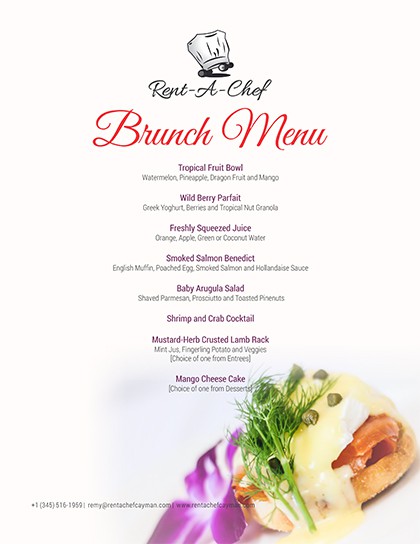 Menus - Delicious Food Menus from Chef Remy in the Cayman Islands ...