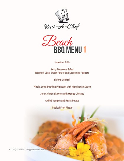 Menus - Delicious Food Menus from Chef Remy in the Cayman Islands ...