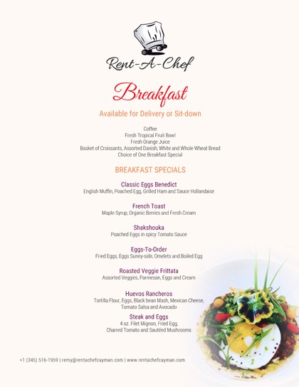 Menus - Delicious Food Menus from Chef Remy in the Cayman Islands ...