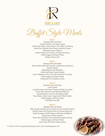 Menus - Delicious Food Menus from Chef Remy in the Cayman Islands ...